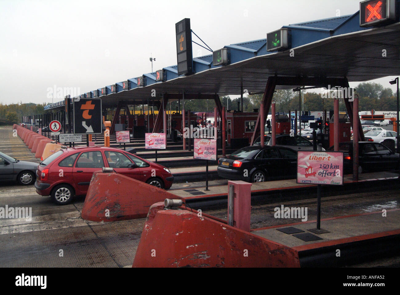 French motorway route between Calais and Paris toll booths Stock Photo ...