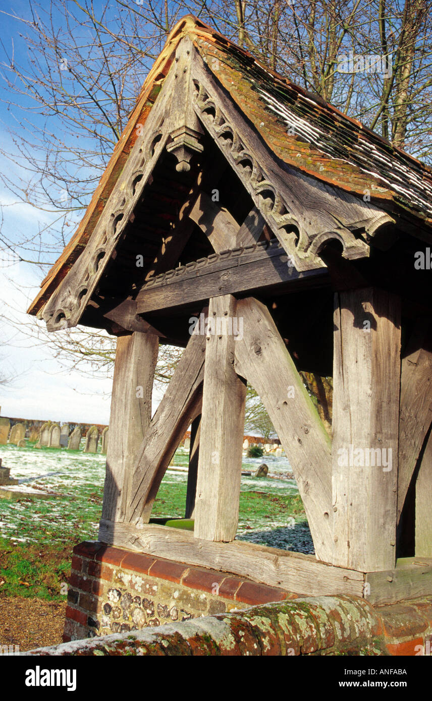 Lynch Gate at the Holy Cross Church, Sarratt, Hertfordshire Stock Photo ...