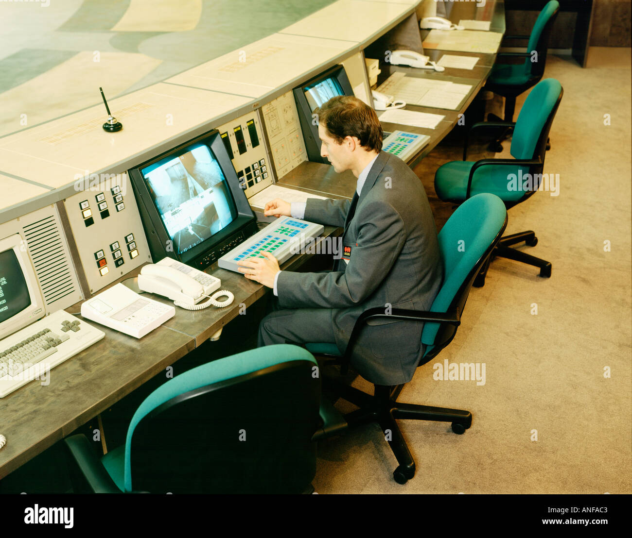 control desk in a modern building Stock Photo - Alamy