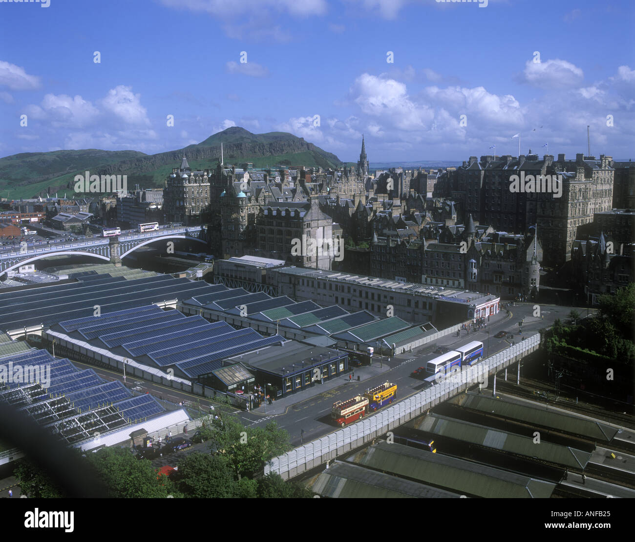 Waverley Station and the Old Town Edinburgh Scotland Stock Photo - Alamy