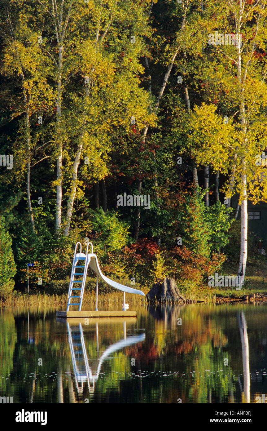 cottage and slide, Raven Lake, Ontario, Canada Stock Photo - Alamy