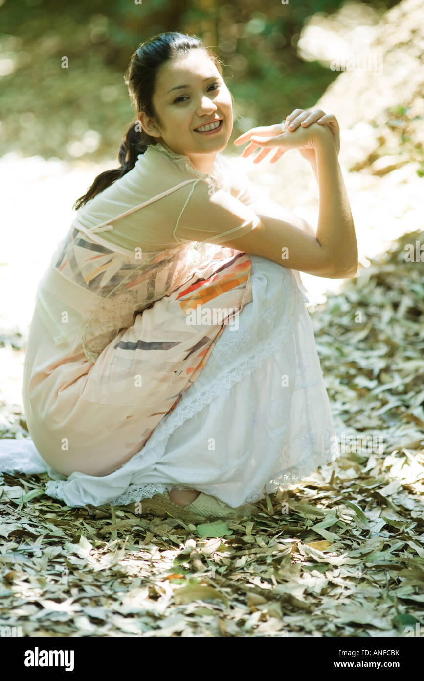 Eyes to camera one shoulder dress hi-res stock photography and images ...