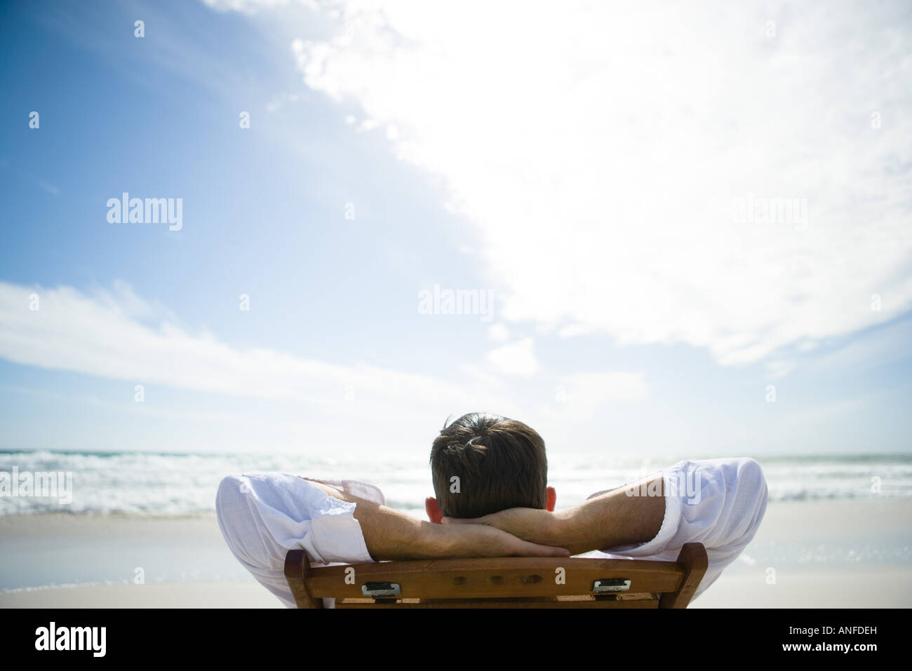 Some Beach Deck Chair Back View High Resolution Stock Photography and ...