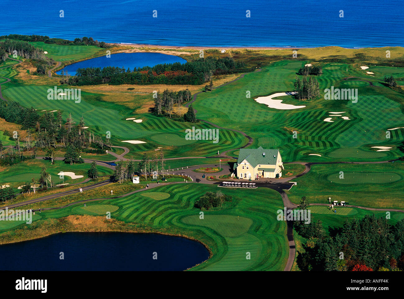 Aerial of The Links at Crowbush Cove, Lakeside, Prince Edward Island ...