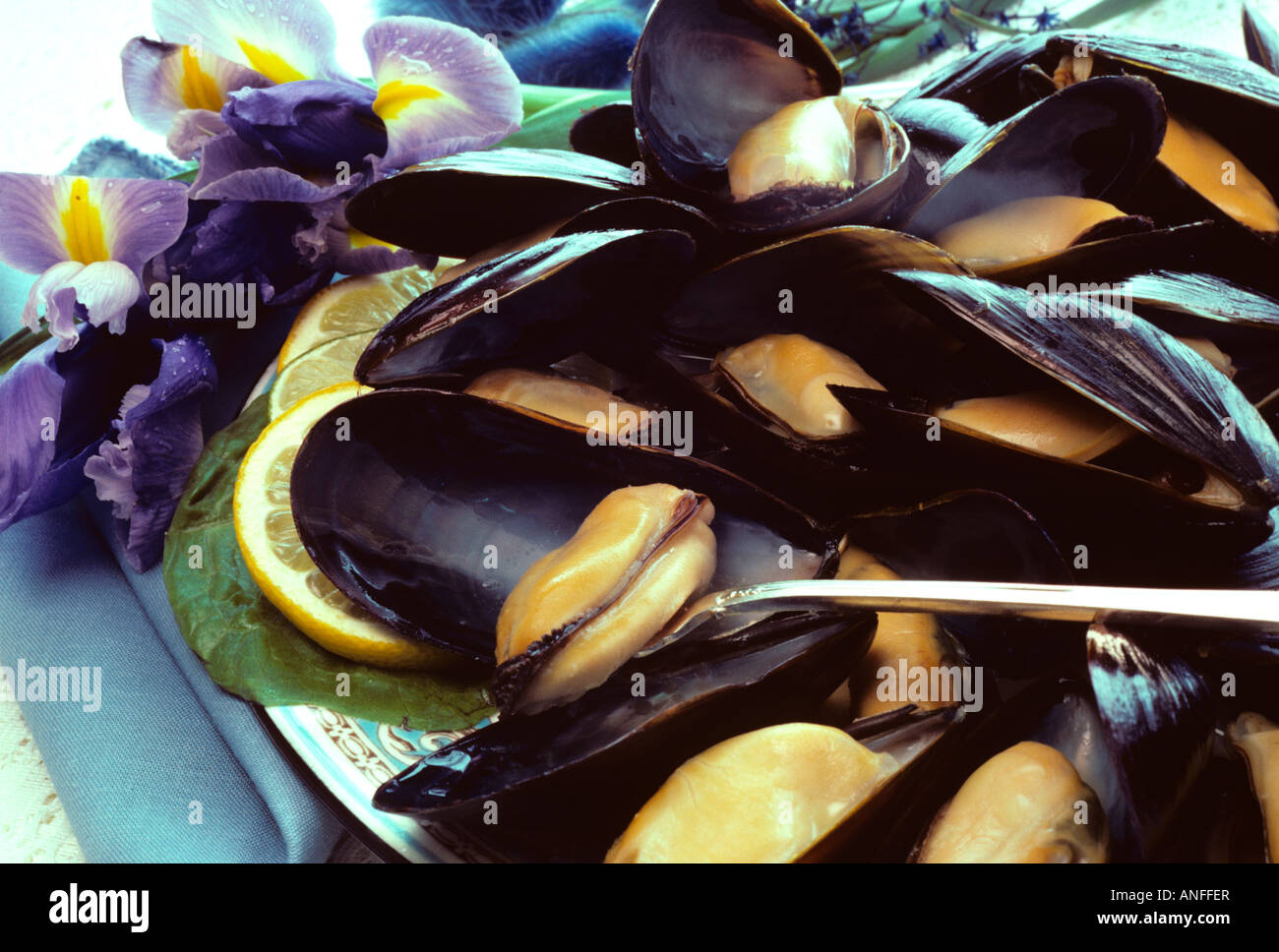 Steamed blue mussels, Prince Edward Island, Canada Stock Photo - Alamy