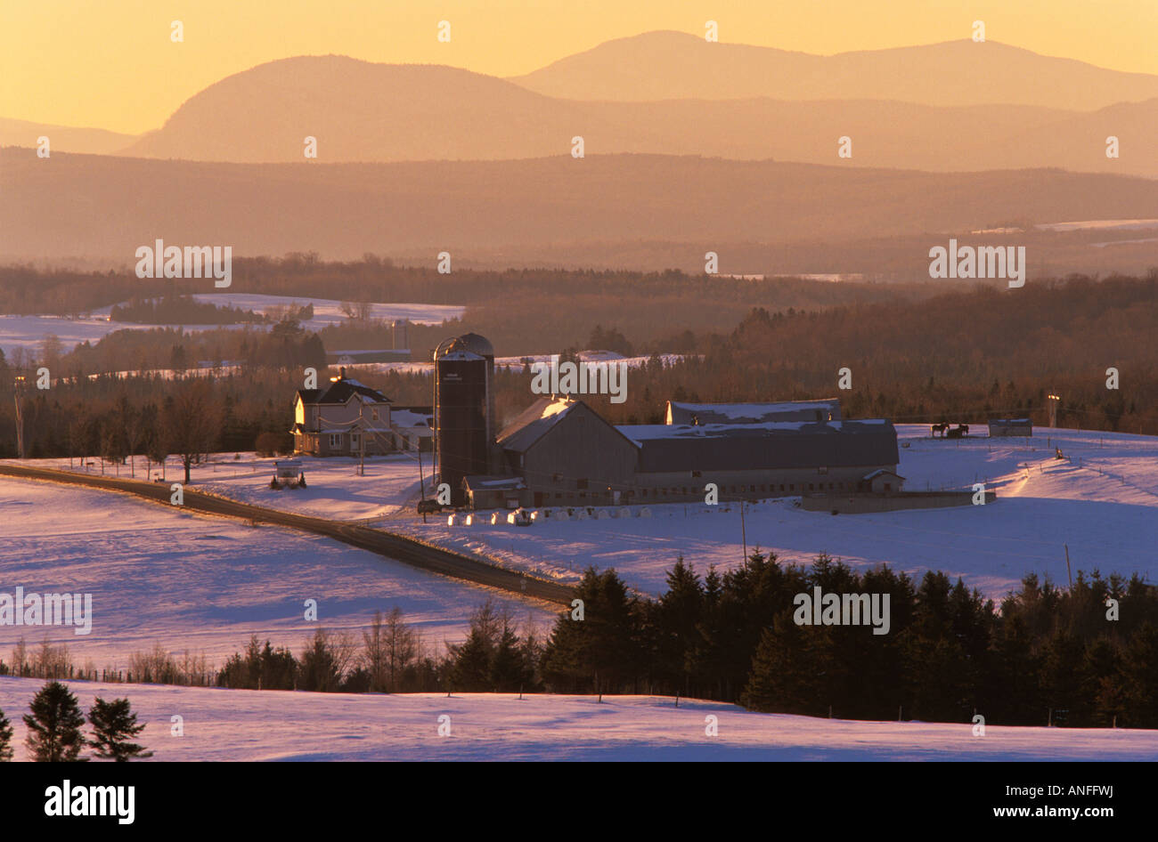 Sunset, Barnston, Eastern Townships, Quebec, Canada Stock Photo - Alamy