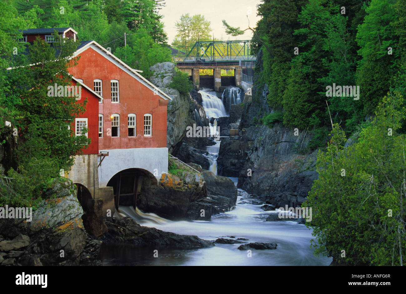 Mill and waterfall, St. George, New Brunswick, Canada Stock Photo - Alamy