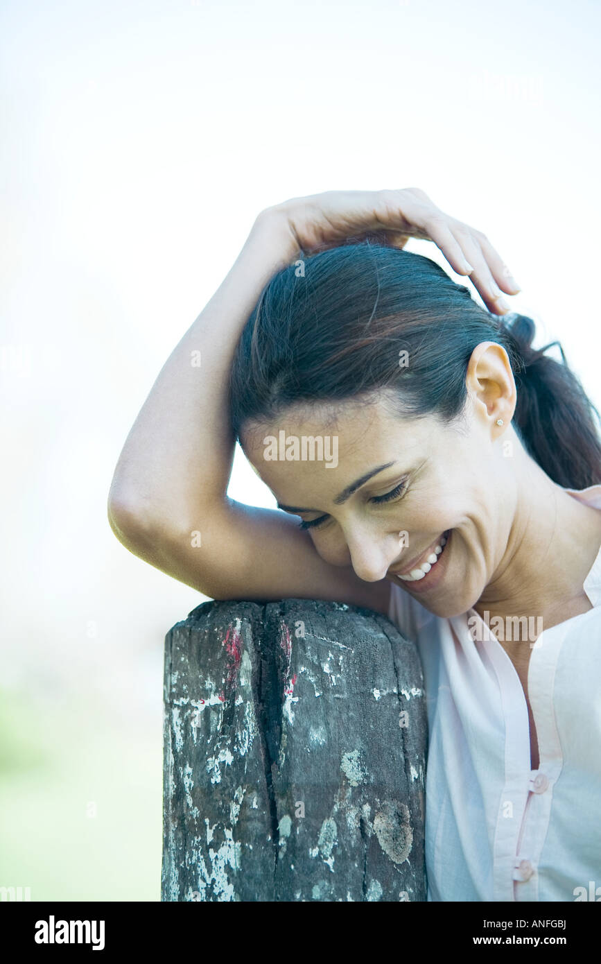 Woman leaning back turned hi-res stock photography and images - Alamy
