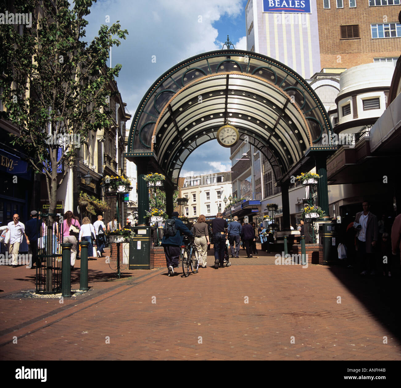 BOURNEMOUTH DORSET UK April Pedestrian precinct off Gervis Place busy ...
