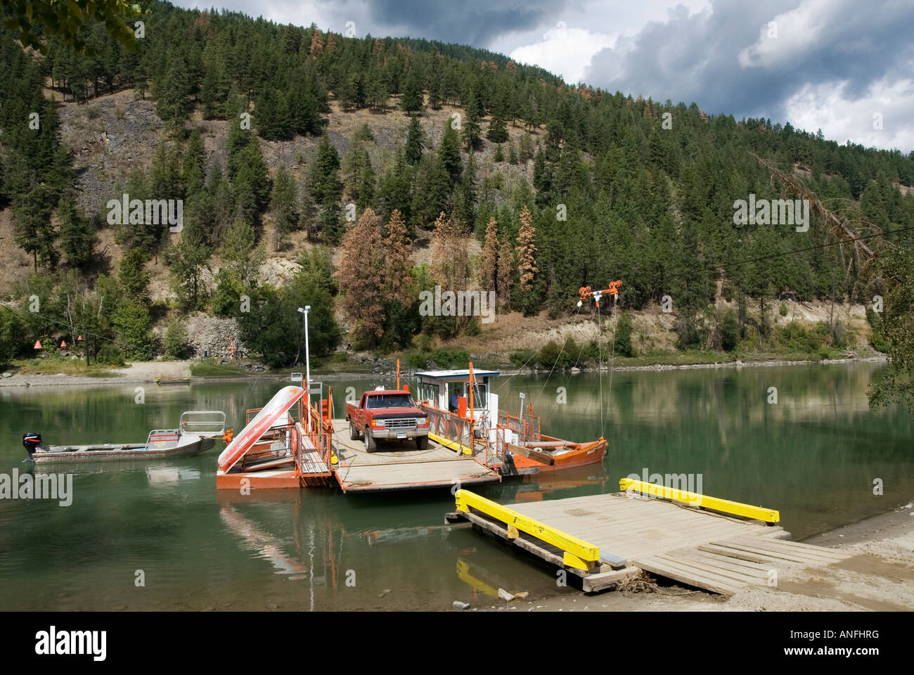 A reaction ferry at McLure, in the thompson-okanagan region, is powered ...