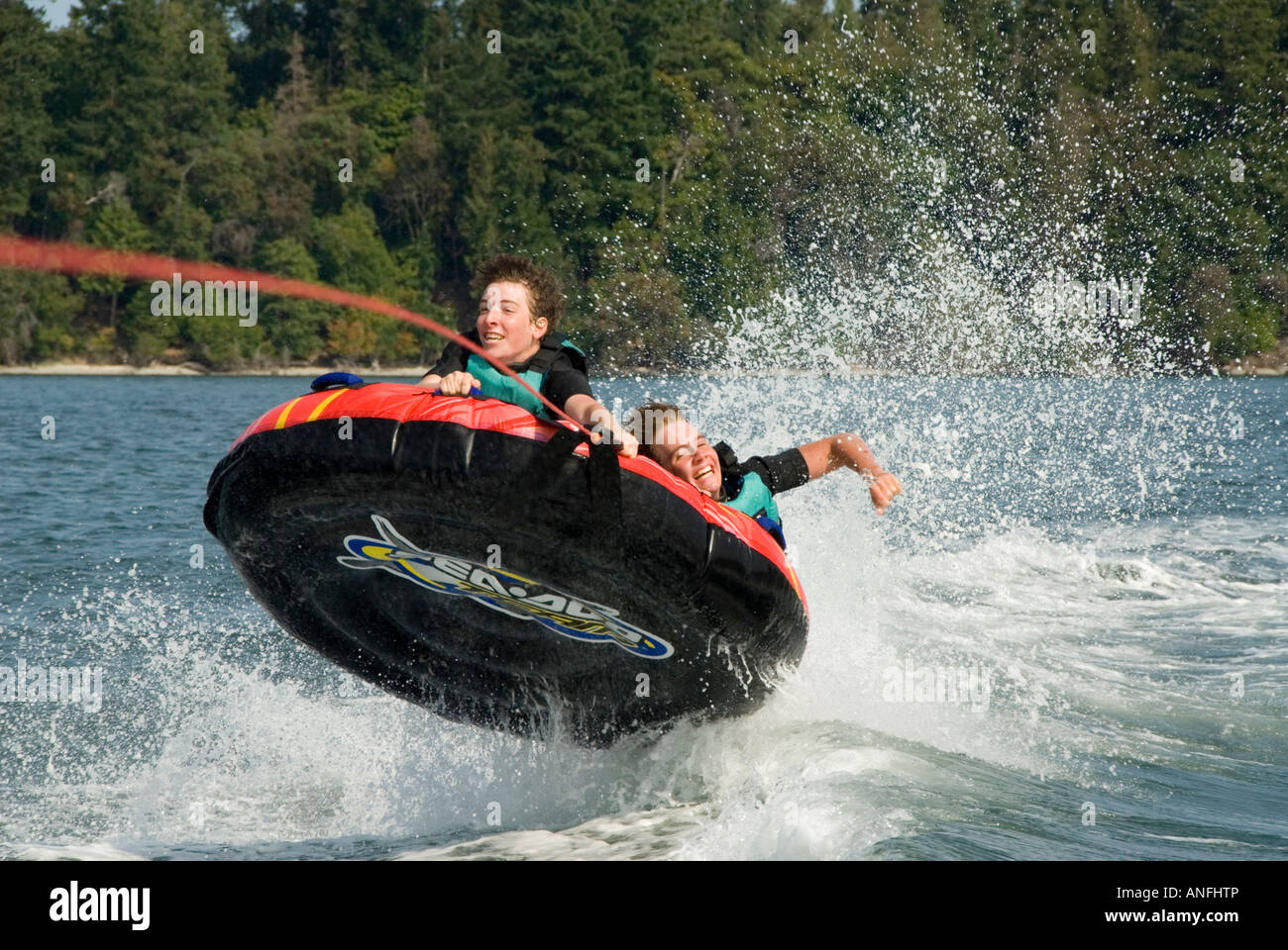 Inner tubers get airborne off sidney island, in gulf islands national ...