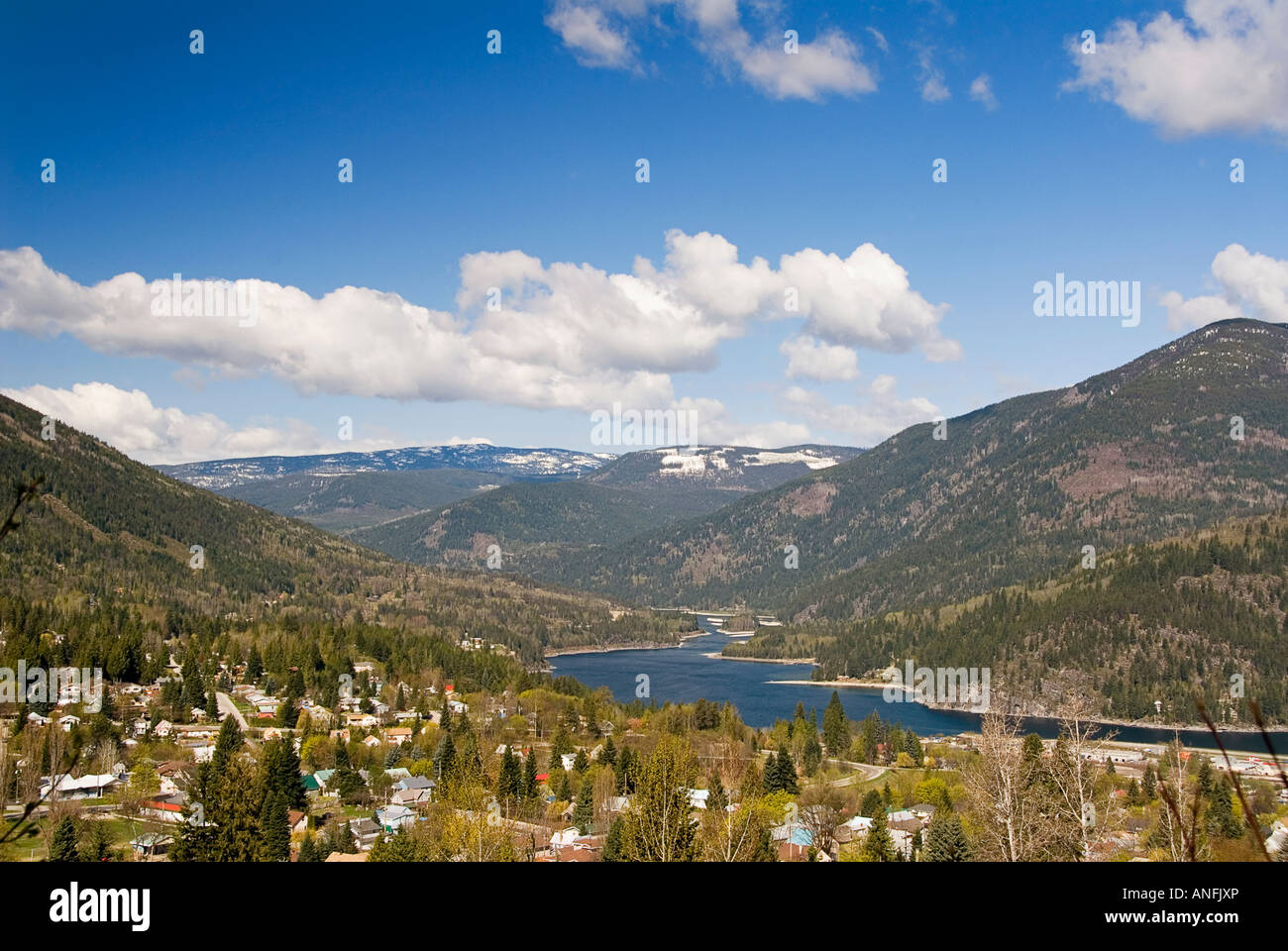 vista of the town of salmo, british columbia, canada Stock Photo - Alamy