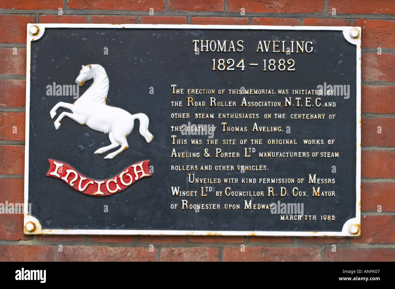 Memorial to Thomas Aveling and the site of a former steam roller ...