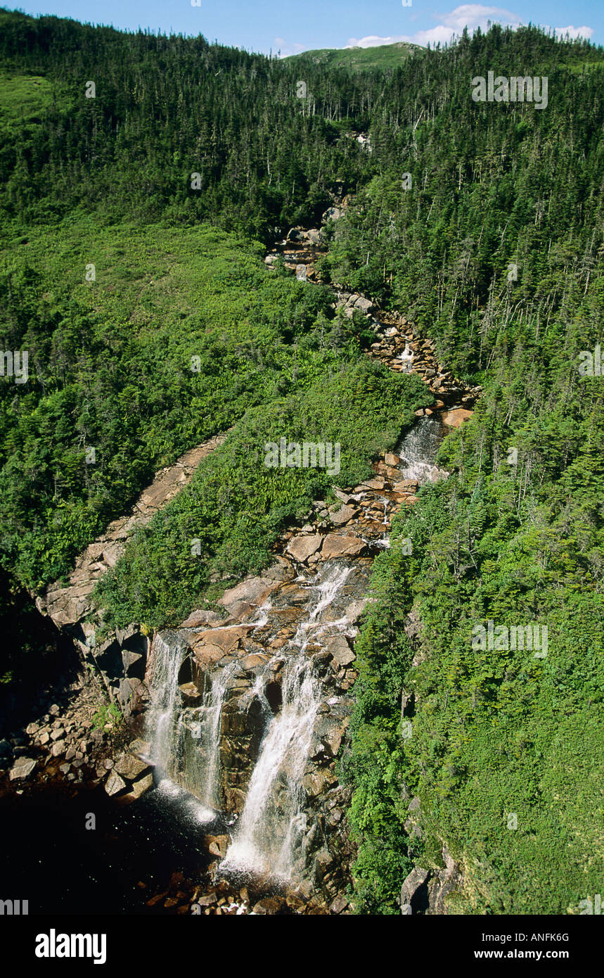 Waterfall on the south coast of newfoundland hi-res stock photography ...