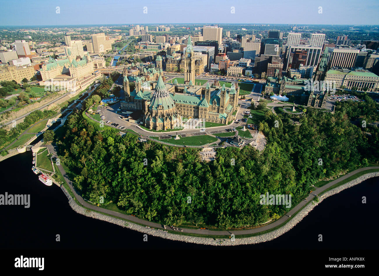Aerial of parliament hill, Hull, Ottawa, Ontario, Canada Stock Photo ...