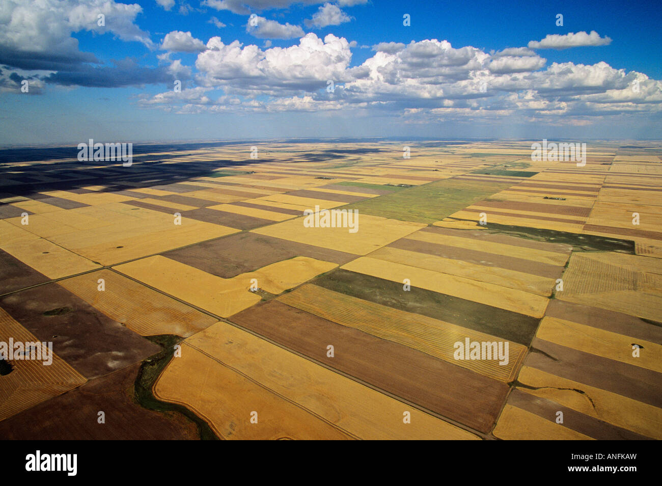 Aerial of farming in saskatchewan, Canada Stock Photo - Alamy