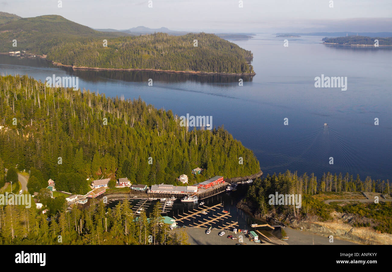 Aerial of telegraph cove on northern vancouver island hi-res stock ...