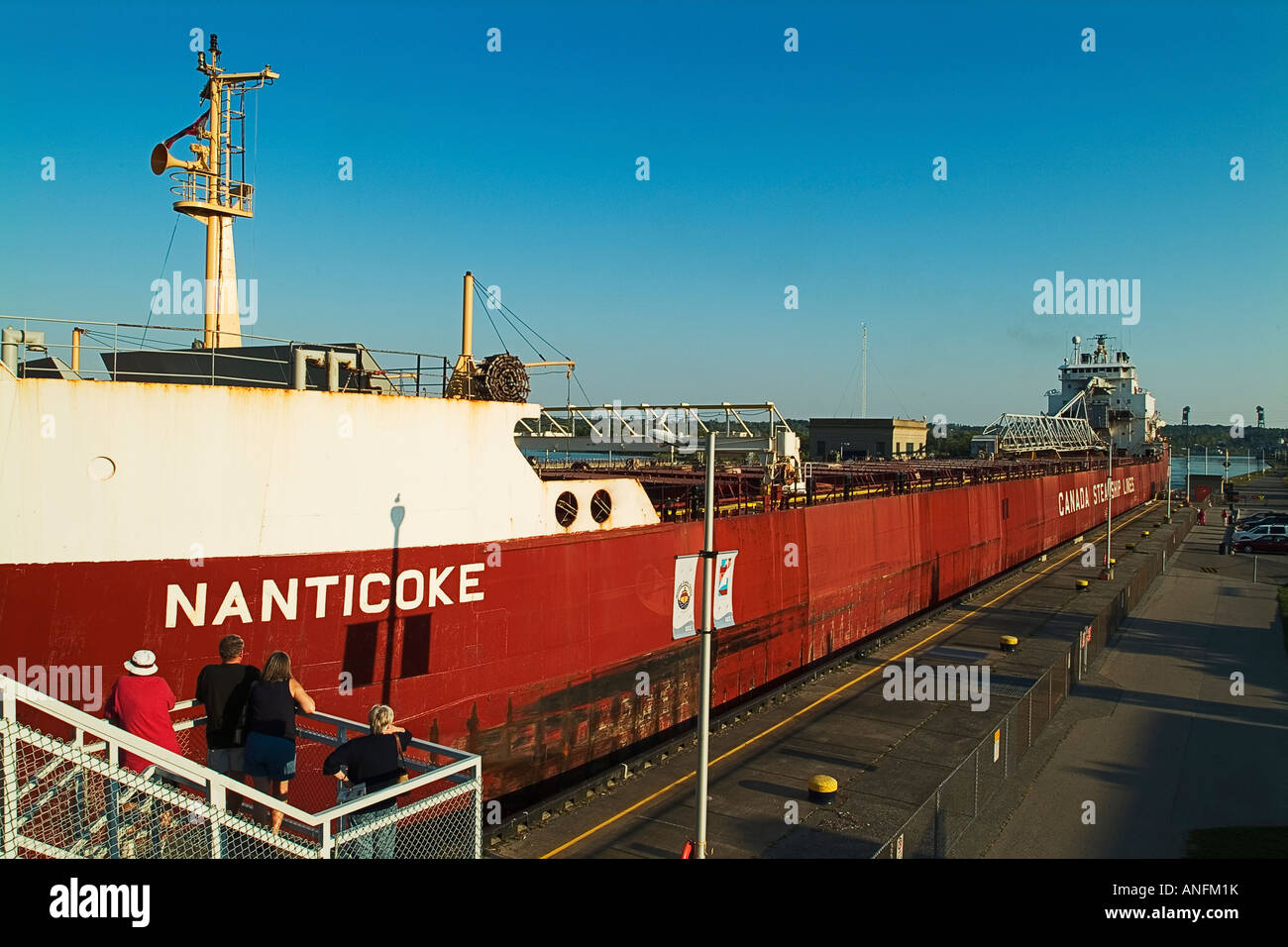 Ship in Welland Canal, Entering Lock 3, Welland Canal Viewing Complex ...