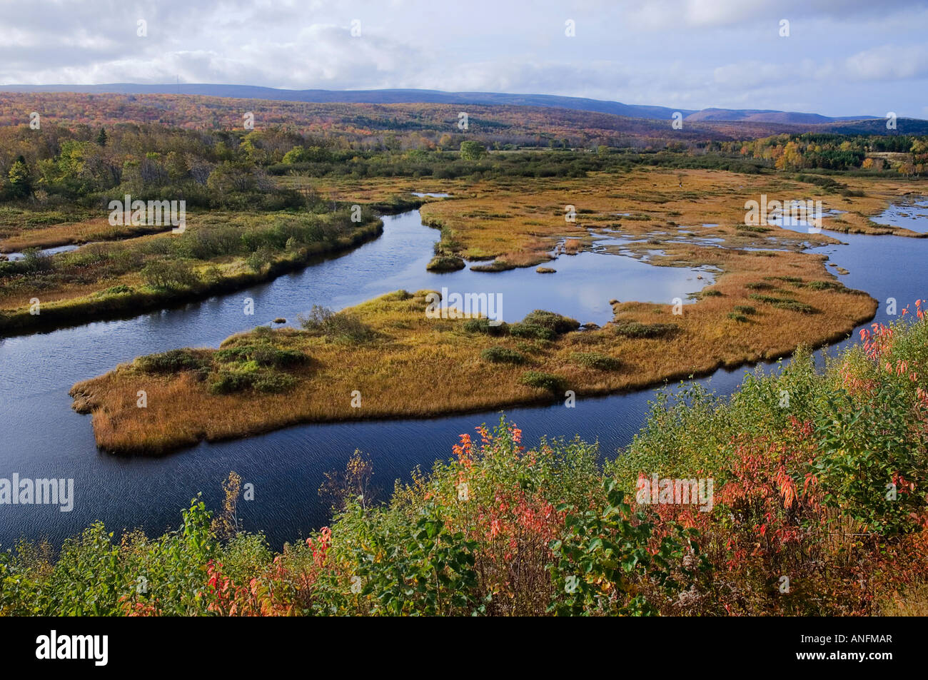 River landscape in cape breton highlands national park hi-res stock ...
