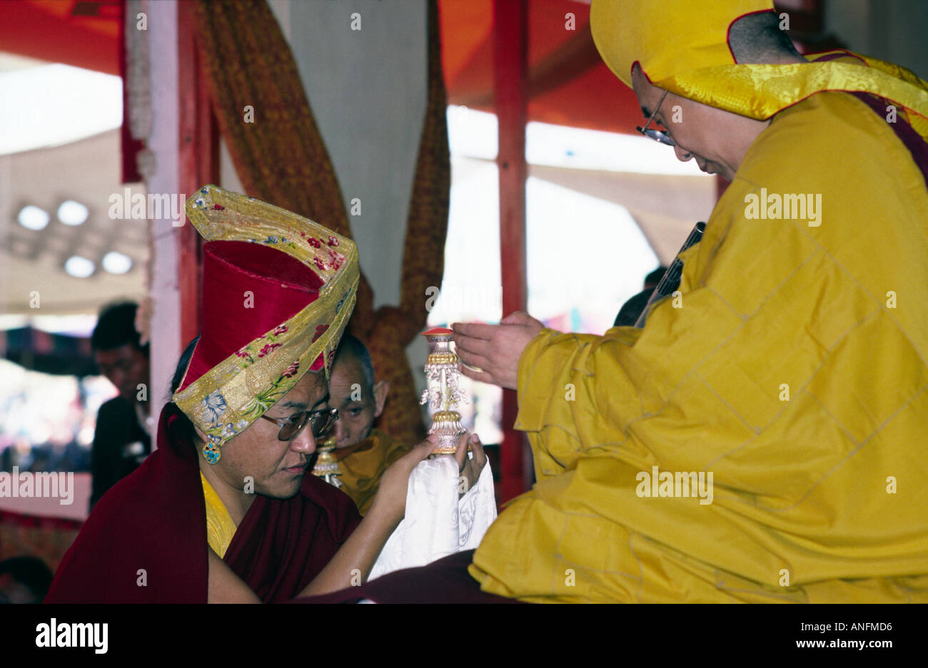 Sakya red hat hi-res stock photography and images - Alamy