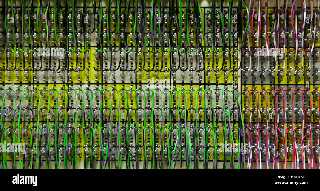 Telephone exchange centre network connections Stock Photo - Alamy