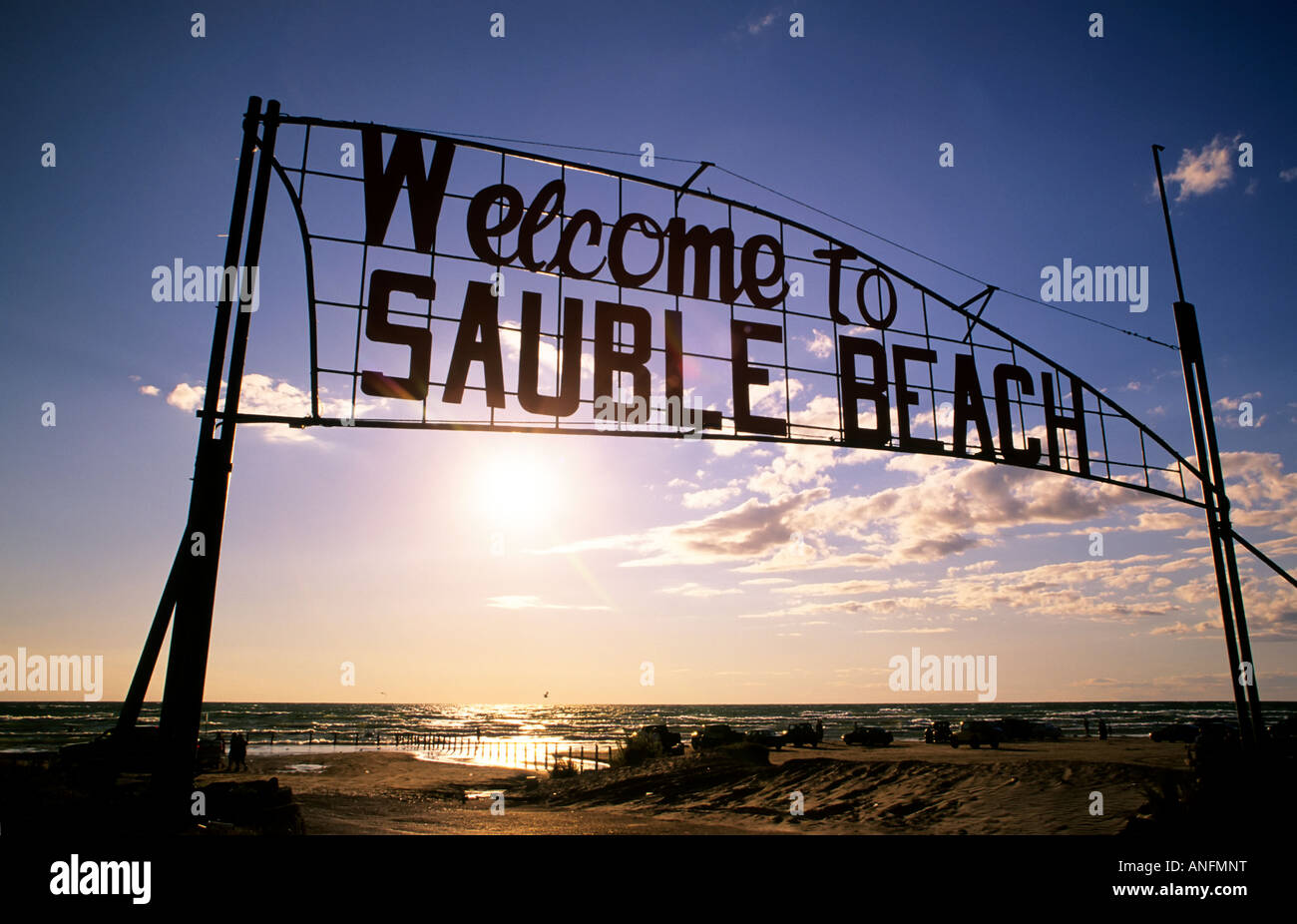 Sauble beach sign at dusk hi-res stock photography and images - Alamy