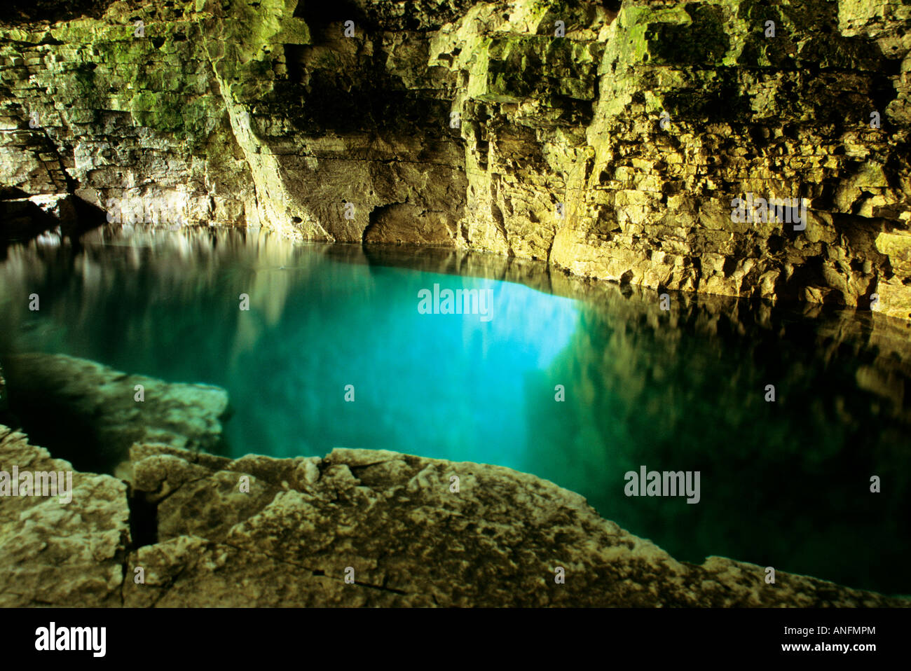 Inside the 'Grotto', a wave-eroded cave along the Georgian Bay ...