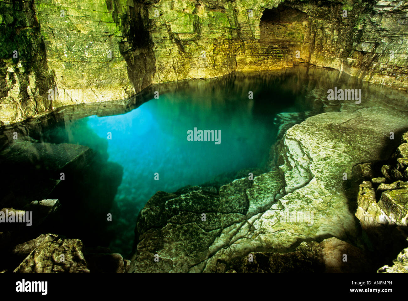 Inside the 'Grotto', a wave-eroded cave along the Georgian Bay ...