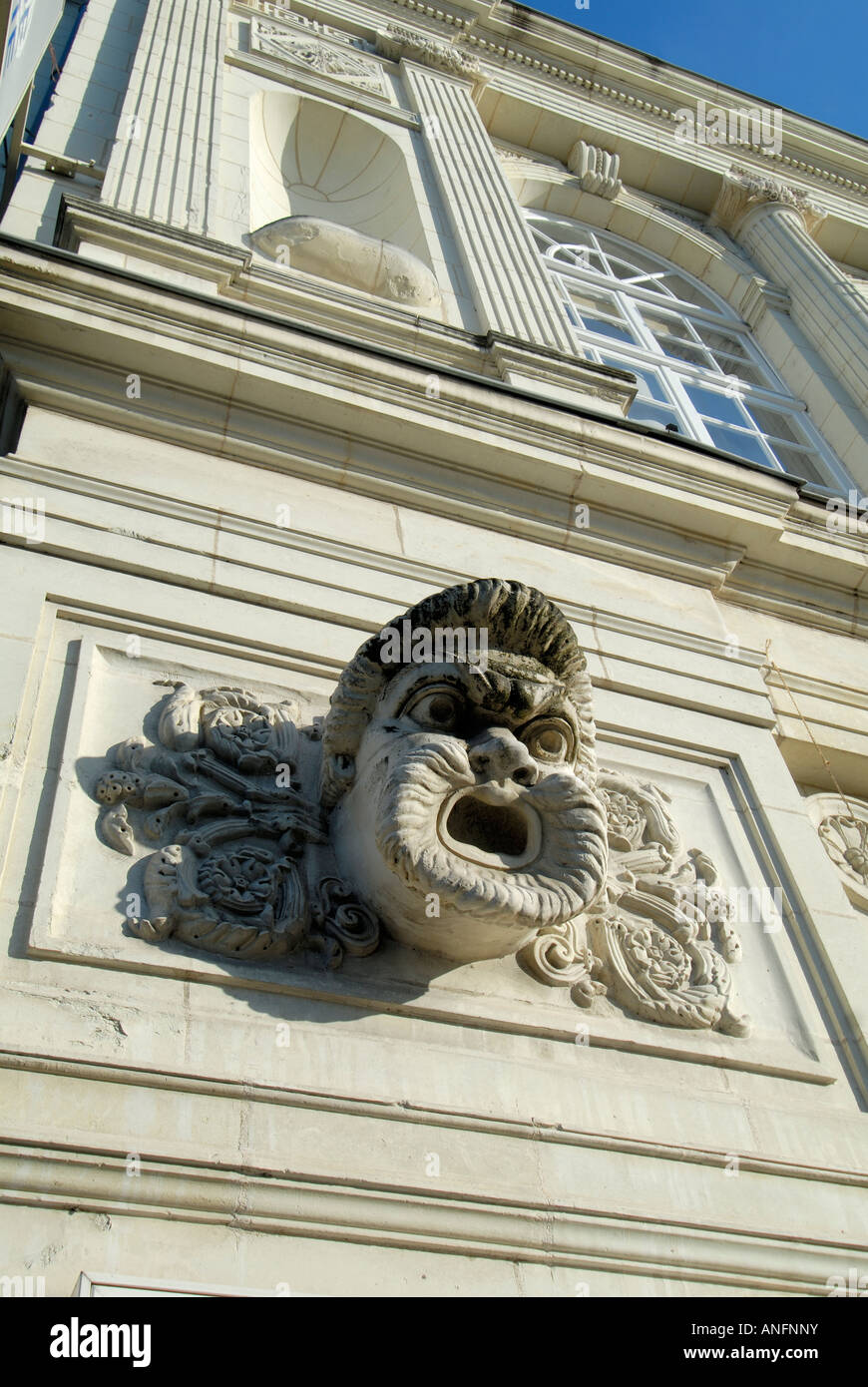 Grotesque / theatrical stone carving, Chatellerault, Vienne, France ...