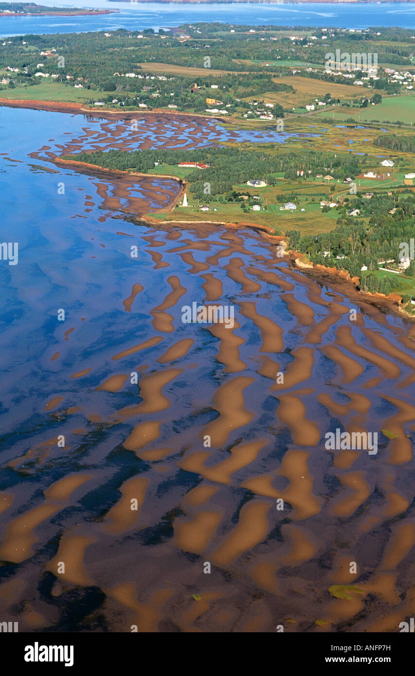 Aerial of Keppoch and the Cape George Lighthouse, Prince Edward Island ...