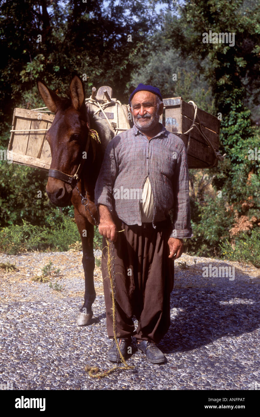 Turkish country man with mule Stock Photo - Alamy