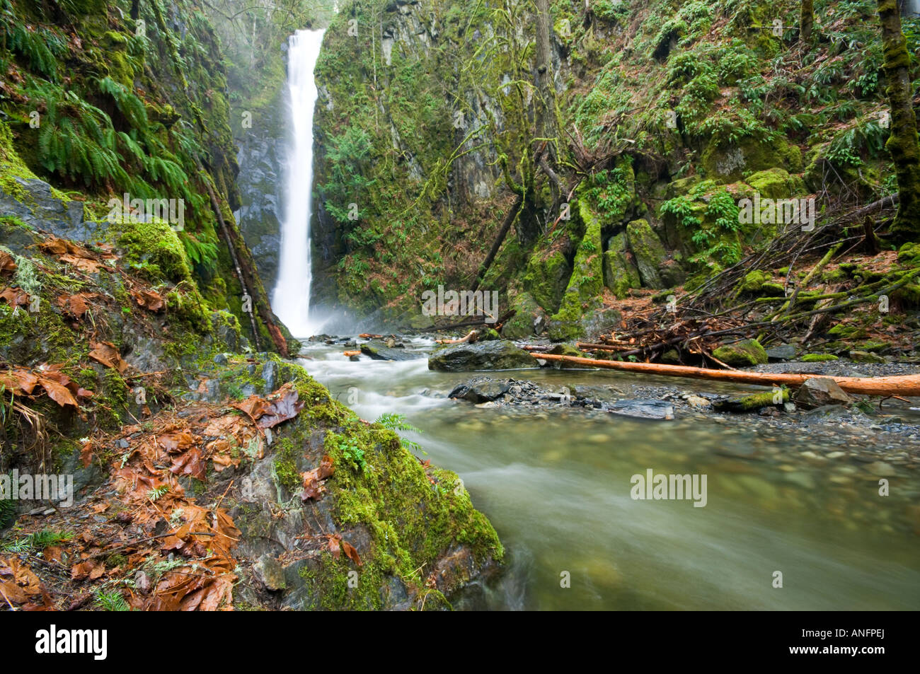 Little Niagara falls in Goldstream Provincial Park, Vancouver Island ...