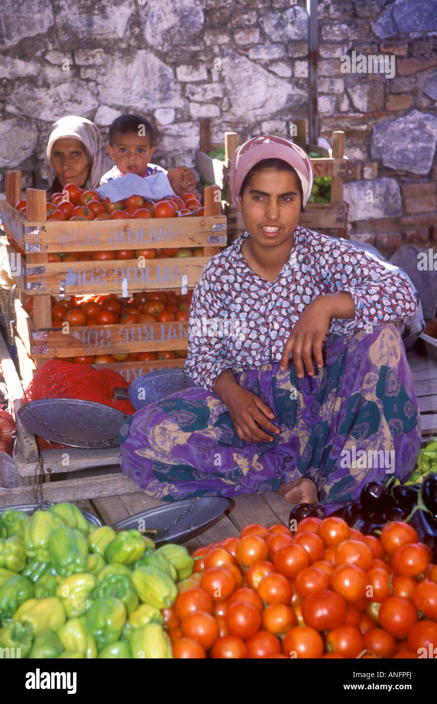 Turkish family at market Stock Photo - Alamy