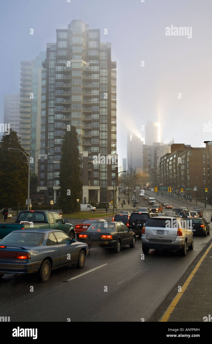 Downtown traffic, Pacific Street, Vancouver, British Columbia, Canada ...