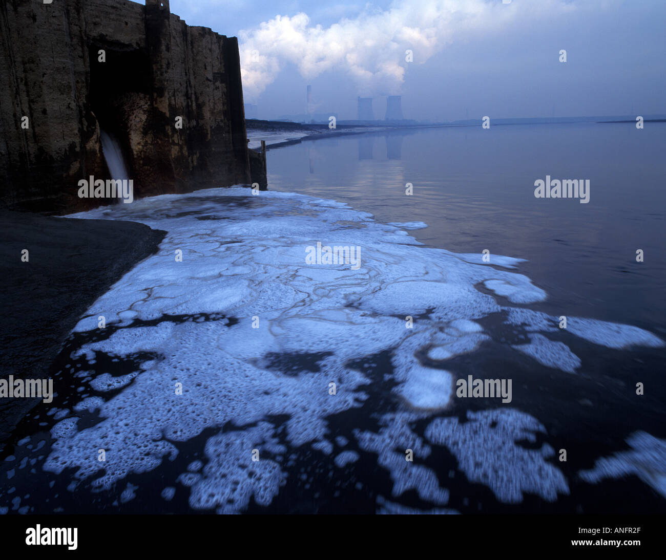 Chemical Pollution from Industrial Outfall Pouring into River Mersey UK ...