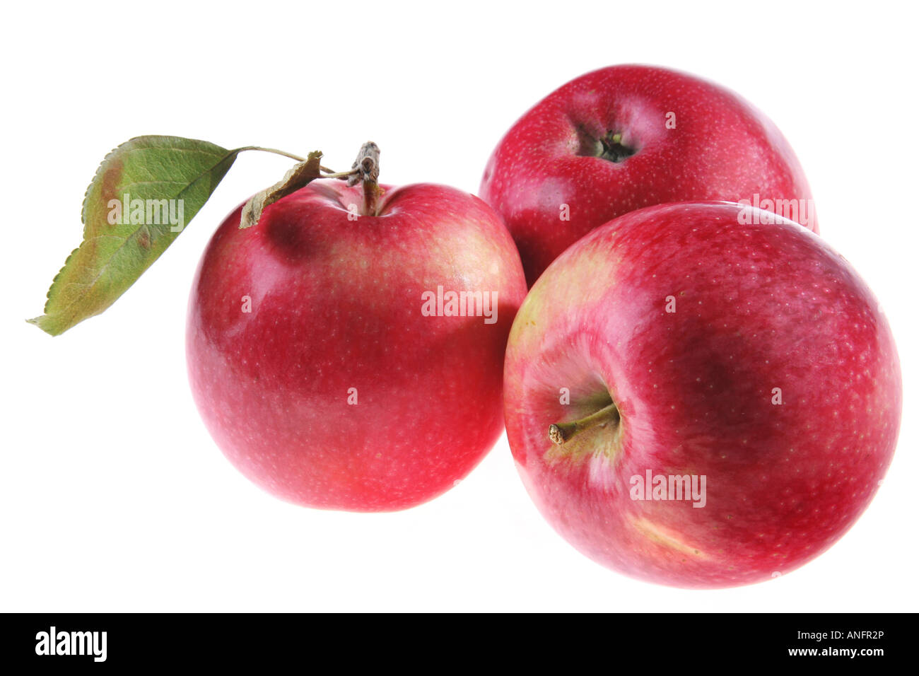Red apple with leaf isolated on white background Stock Photo - Alamy