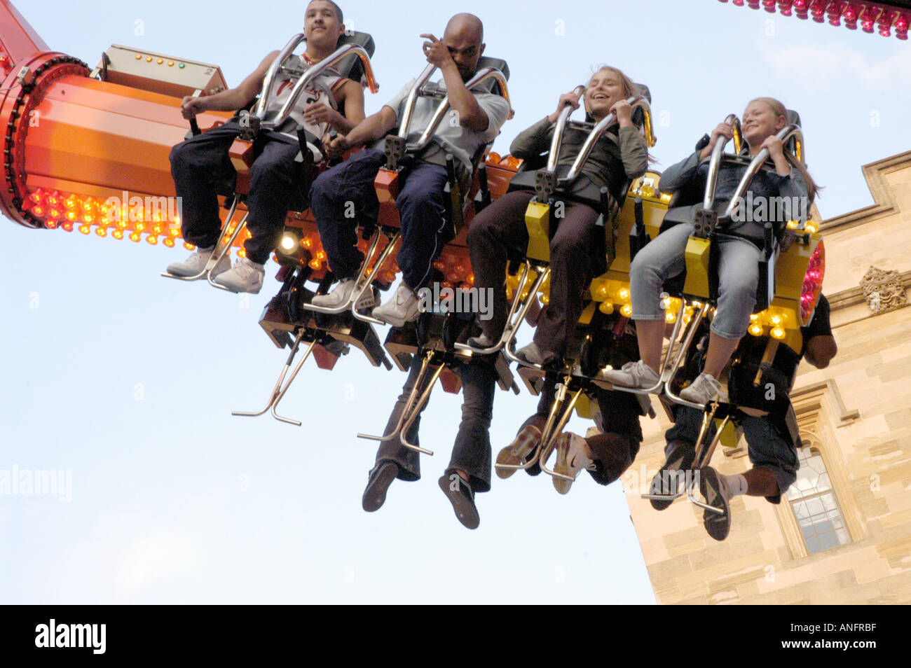 Turning twisting and spinning funfair rides amongst the dreaming spires ...