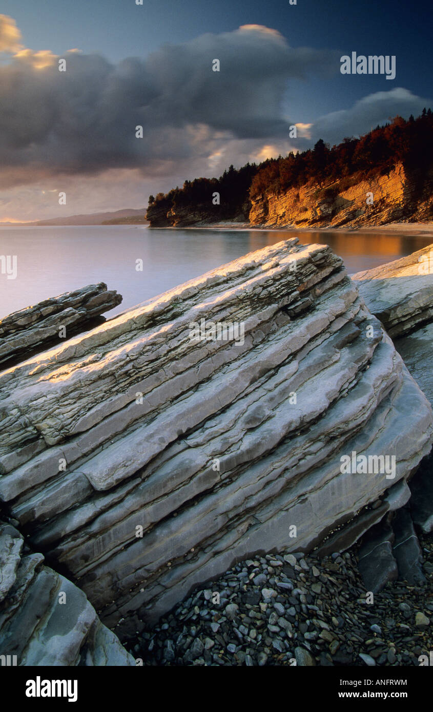 Sunset, Gaspe Bay, Forillon National Park, Quebec, Canada Stock Photo ...