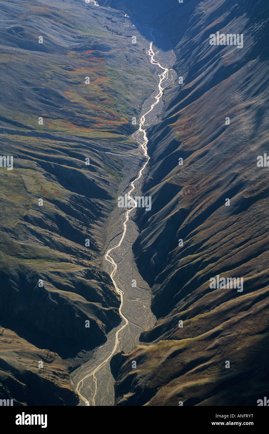 Aerial view of river bed, Kluane National Park, Yukon, Canada Stock ...