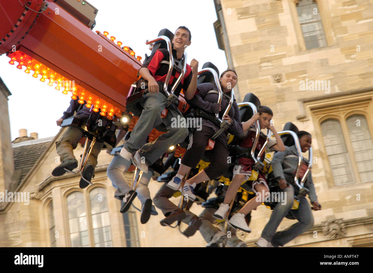 Turning twisting and spinning funfair rides amongst the dreaming spires ...