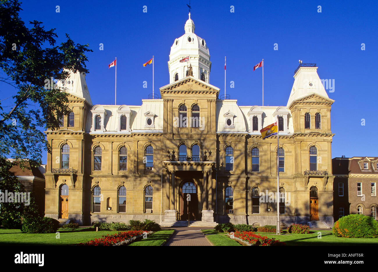 Front view of Provincial Legislature Building in Fredericton, New ...