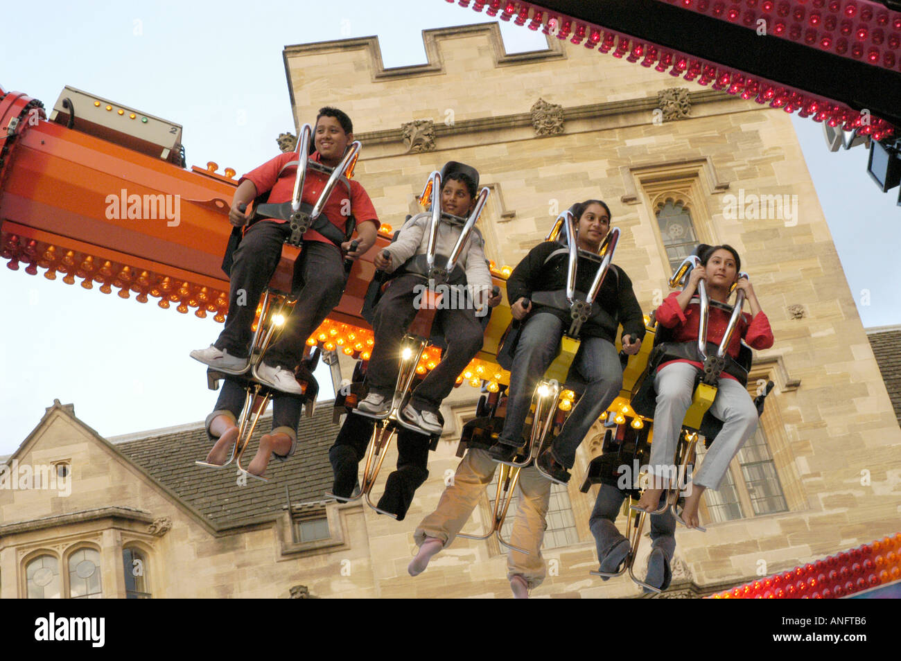 Turning twisting and spinning funfair rides amongst the dreaming spires ...