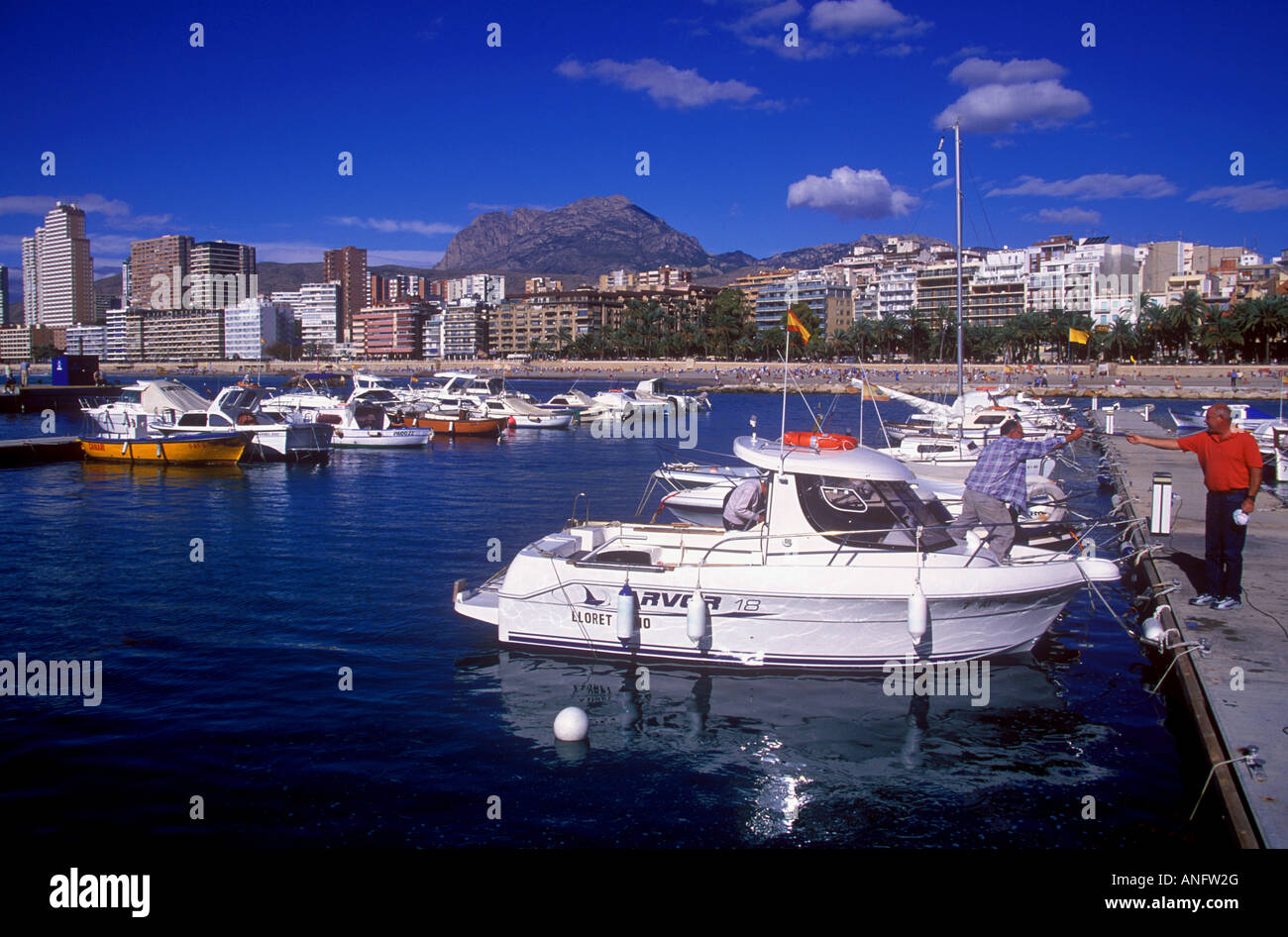 Benidorm - The boat harbour Stock Photo - Alamy