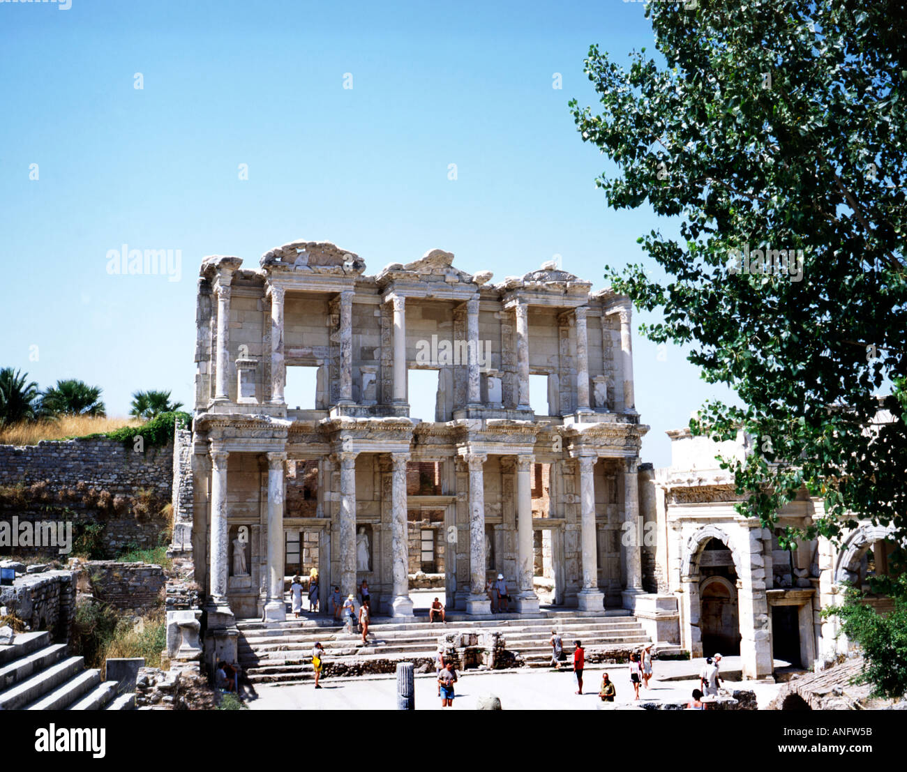 Library of Celsus 117 AD Ephesus Secuk Turkey Asia Minor Stock Photo ...