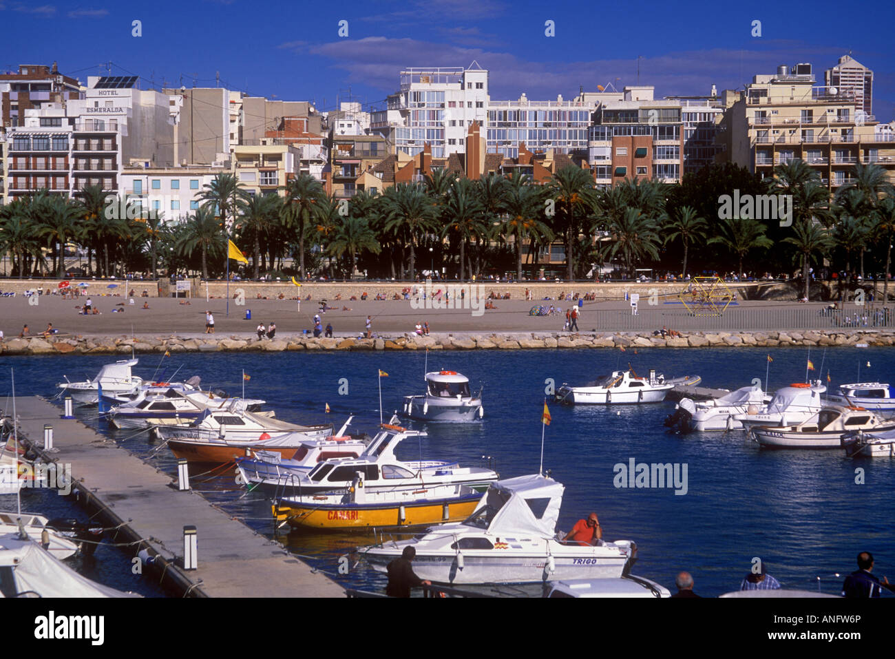 Benidorm The boat harbour Stock Photo - Alamy