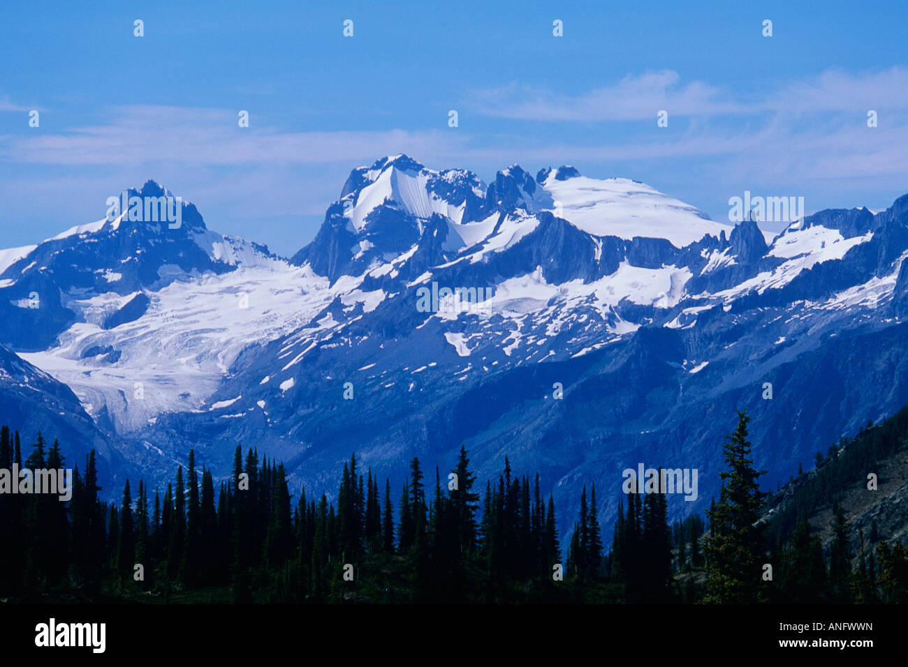 Granite peaks and glaciers in the Selkirk Mountains, Adamant Range ...
