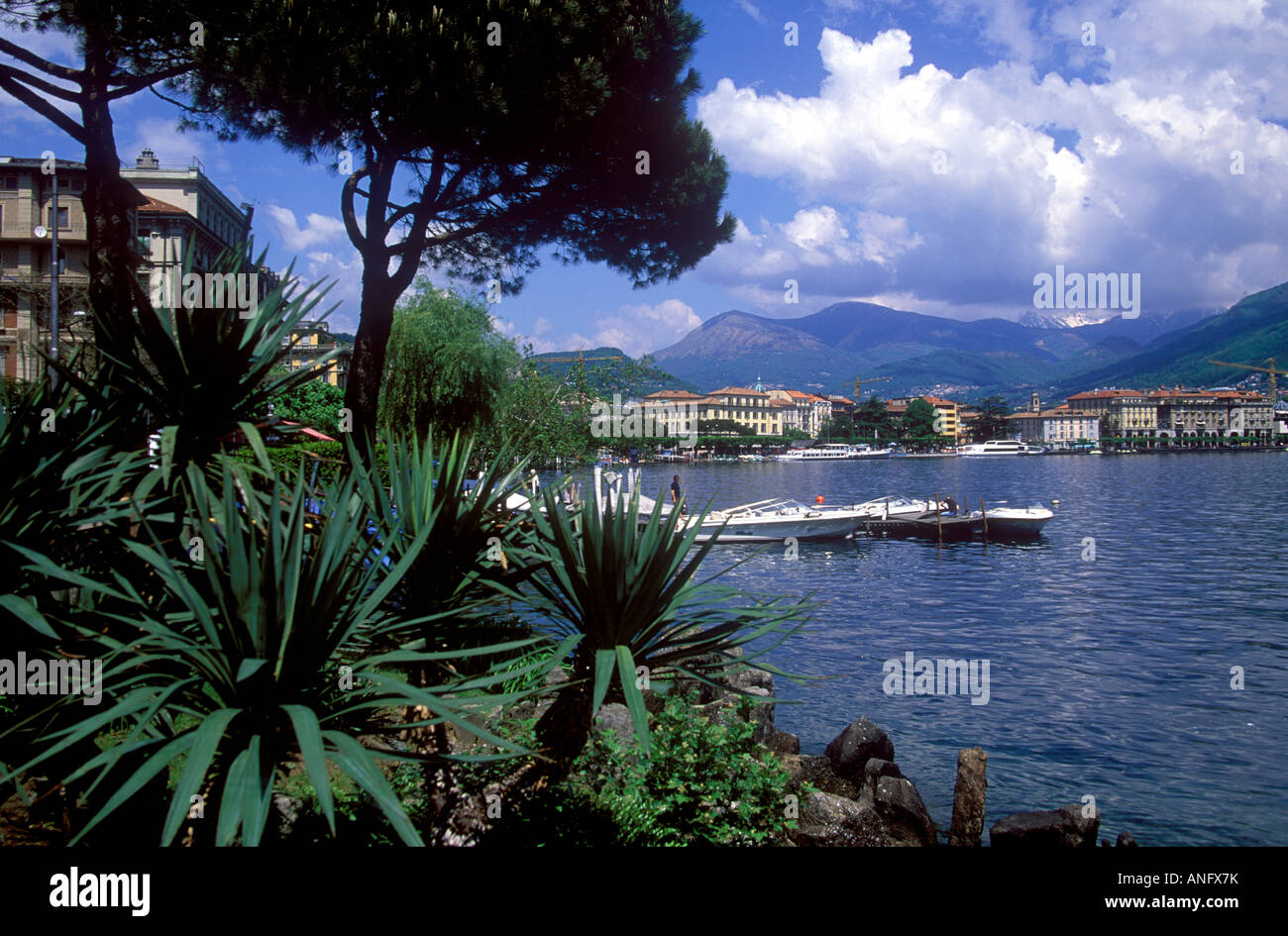 Lugano - View of the resort and Lake Lugano Stock Photo - Alamy