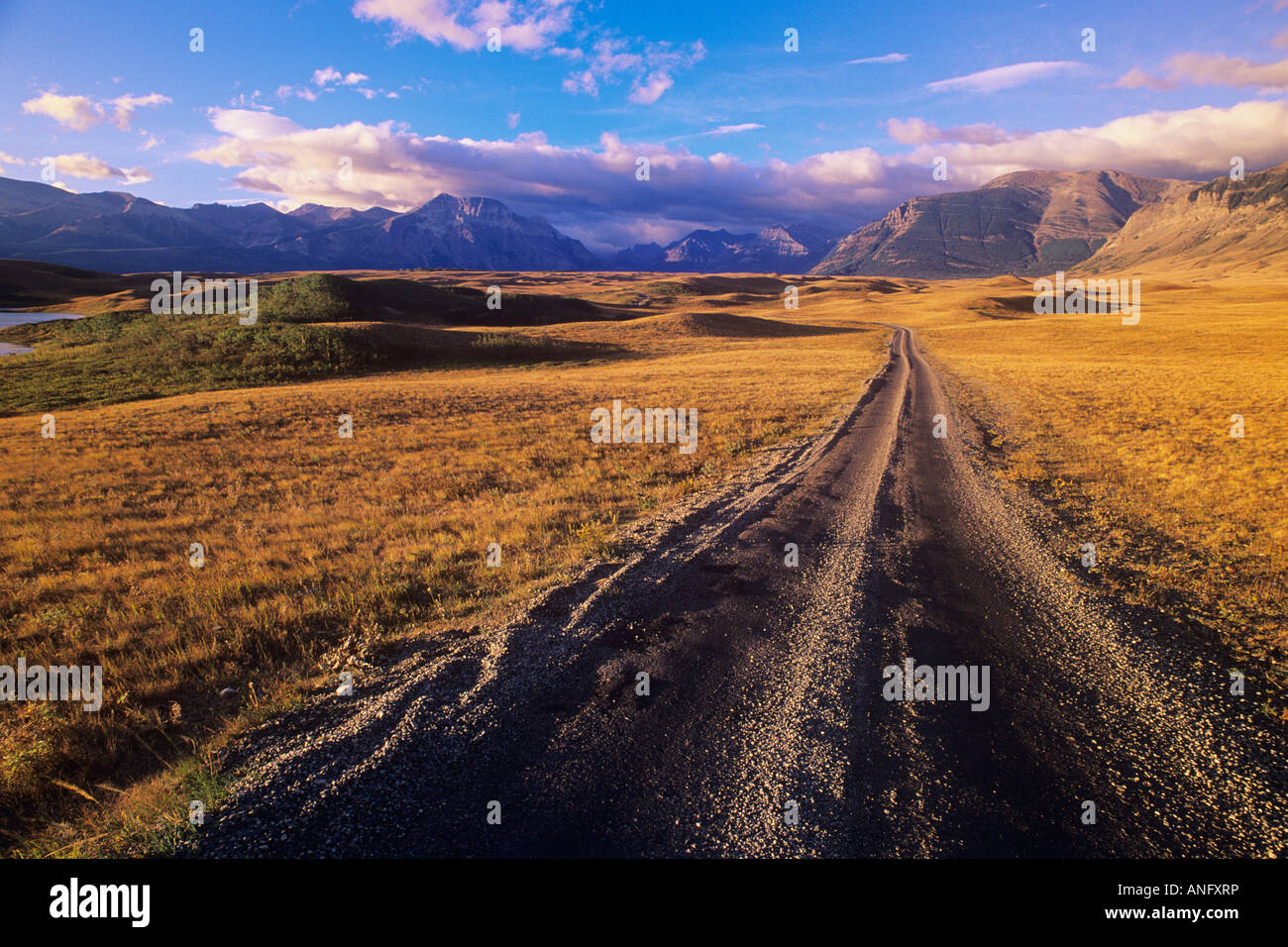 Road through foothills of the Rocky Mountains, Alberta, Canada Stock ...
