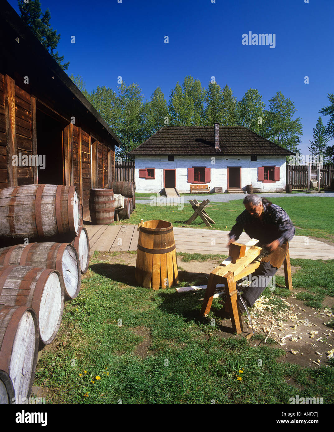 Native American woodworking at the National Historic Site in Fort ...