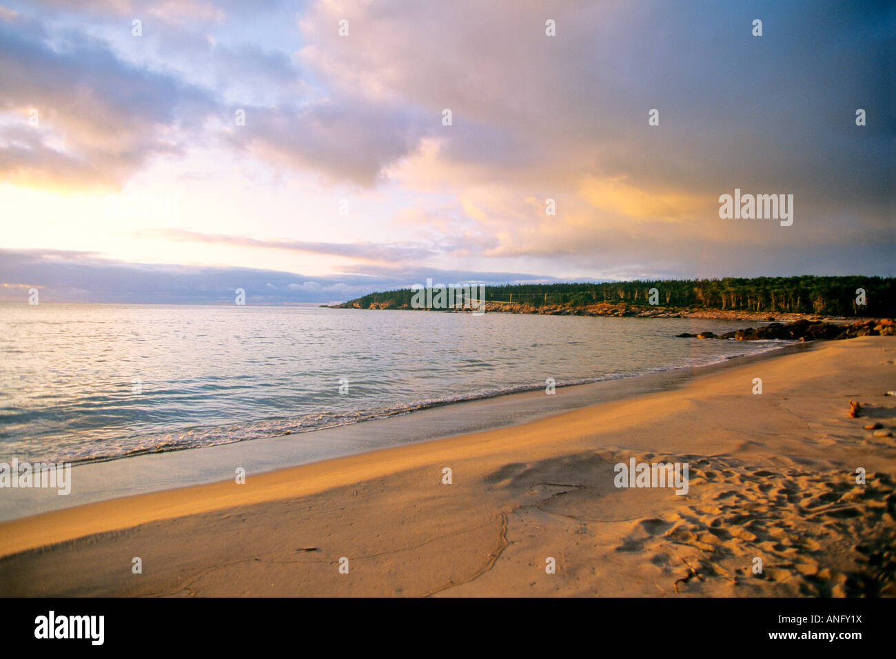 Sunrise at Black Brook Beach, Cape Breton Highlands National Park, Nova ...